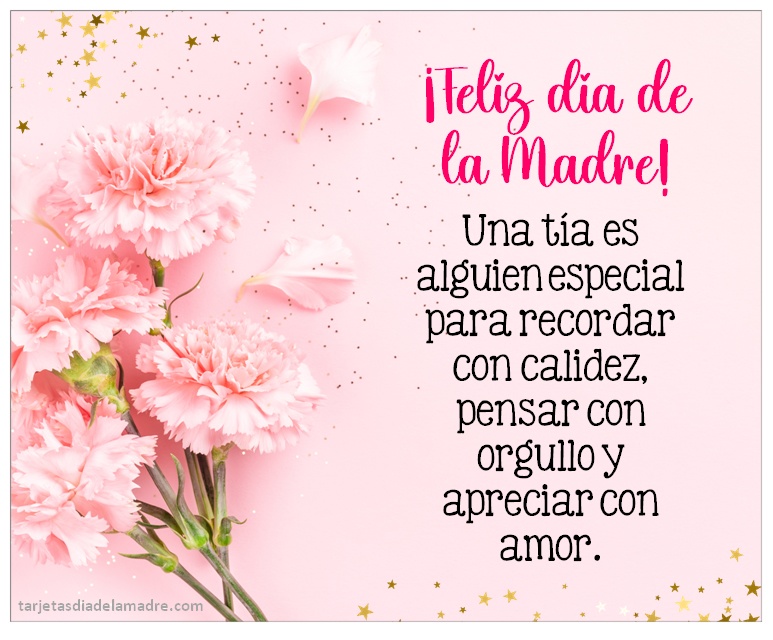 Frases Feliz día de la Madre Tía tarjetas día de la madre