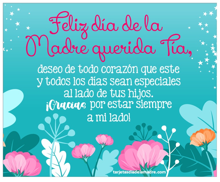 Frases Feliz Día De La Madre Tía Tarjetas Día De La Madre