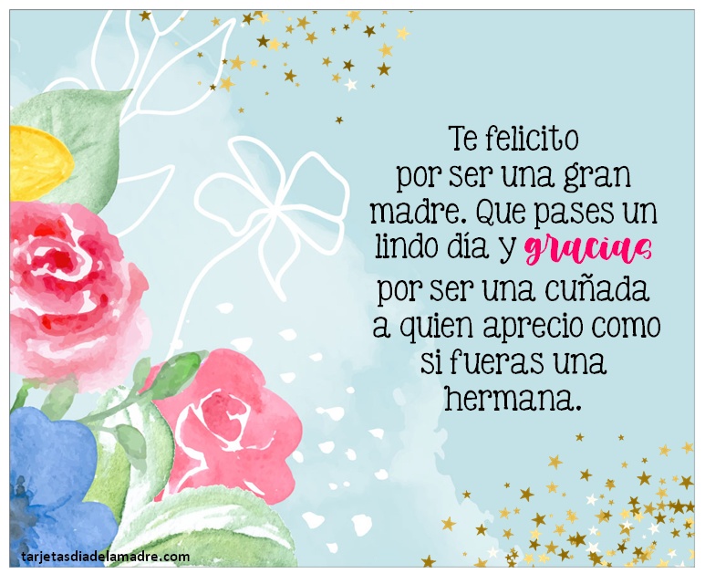 Frases día de la Madre Cuñada tarjetas día de la madre